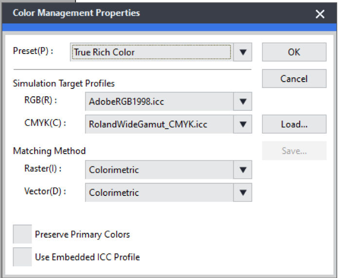 Color Management Settings in Roland DG VersaWorks