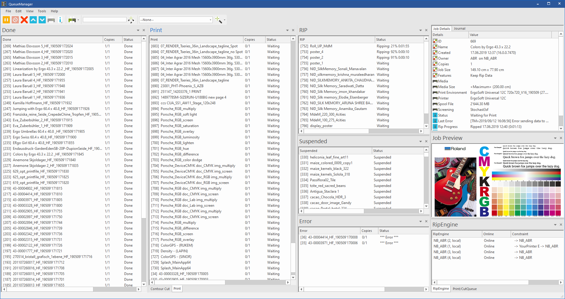 Ergosoft Roland DG Edition 3 Dye-Sublimation RIP Software Features